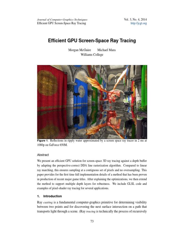 Efficient GPU Screen-Space Ray Tracing | Descargar gratis PDF | Graphics Processing Unit | 2 D ...