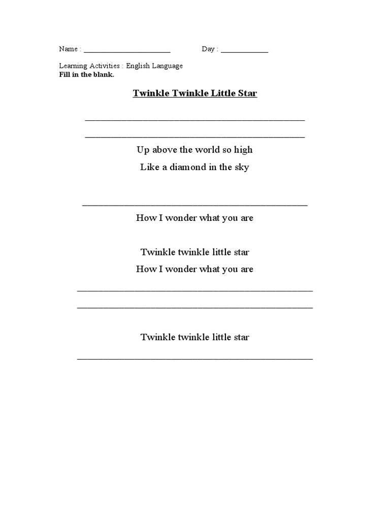Twinkle Twinkle Little Star | PDF