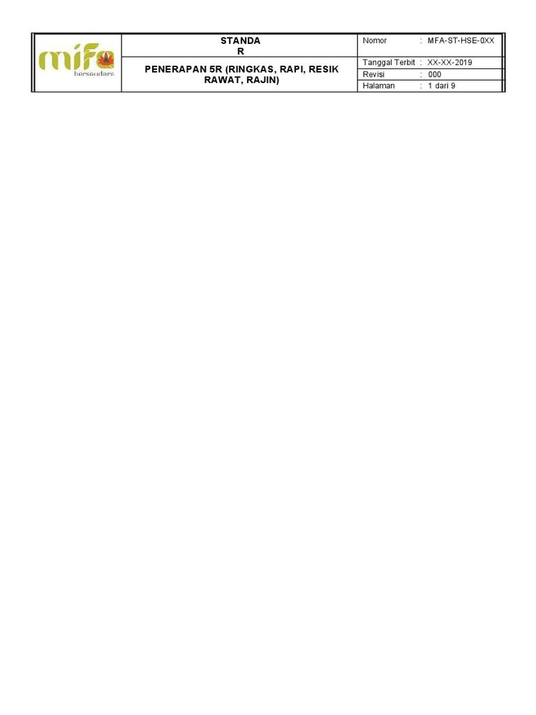 Standar Penerapan 5r Flipbook PDF | PDF