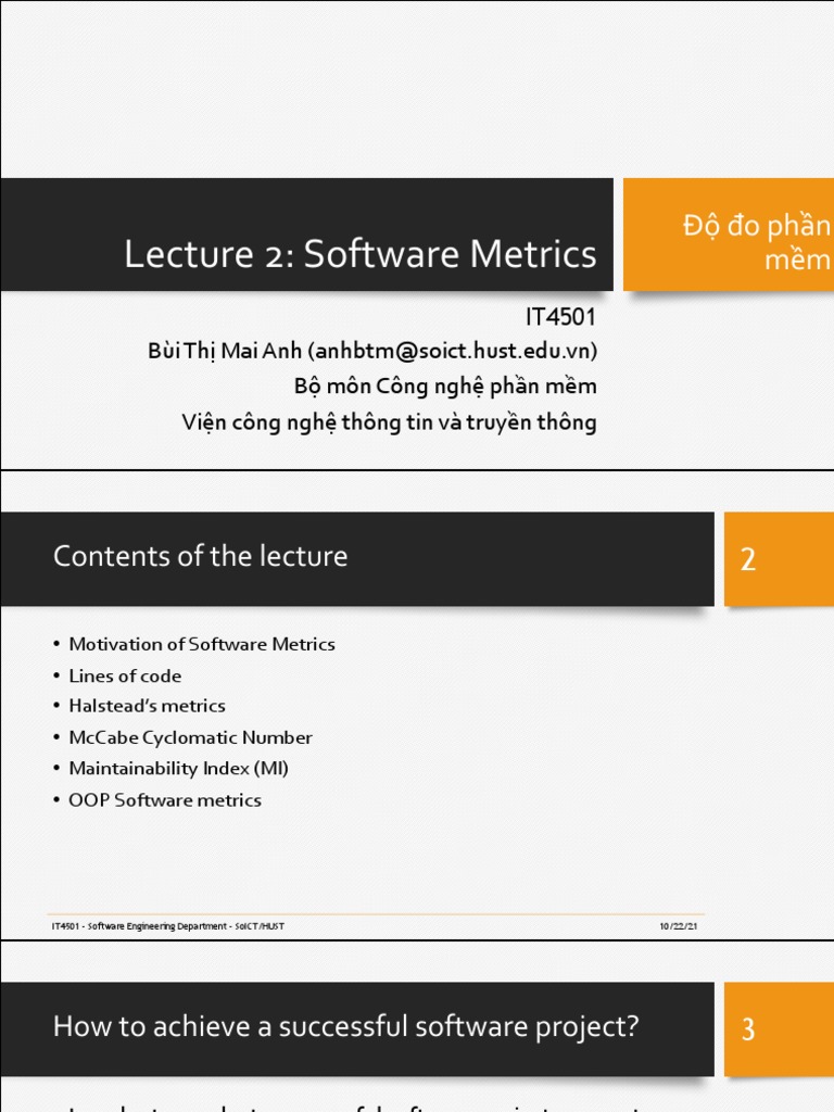 Lecture 2 - Software Metrics | PDF | Abstraction (Computer Science) | Class (Computer Programming)