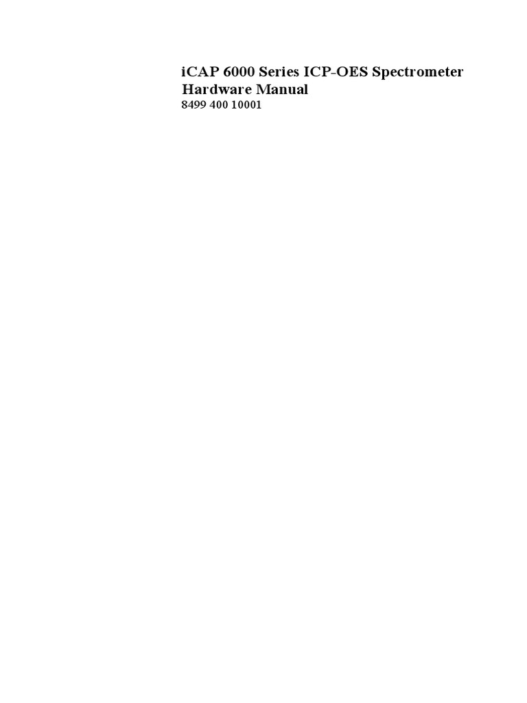 ICP iCAP 6000 Hardware Manual | PDF | Pipe (Fluid Conveyance) | Chemistry