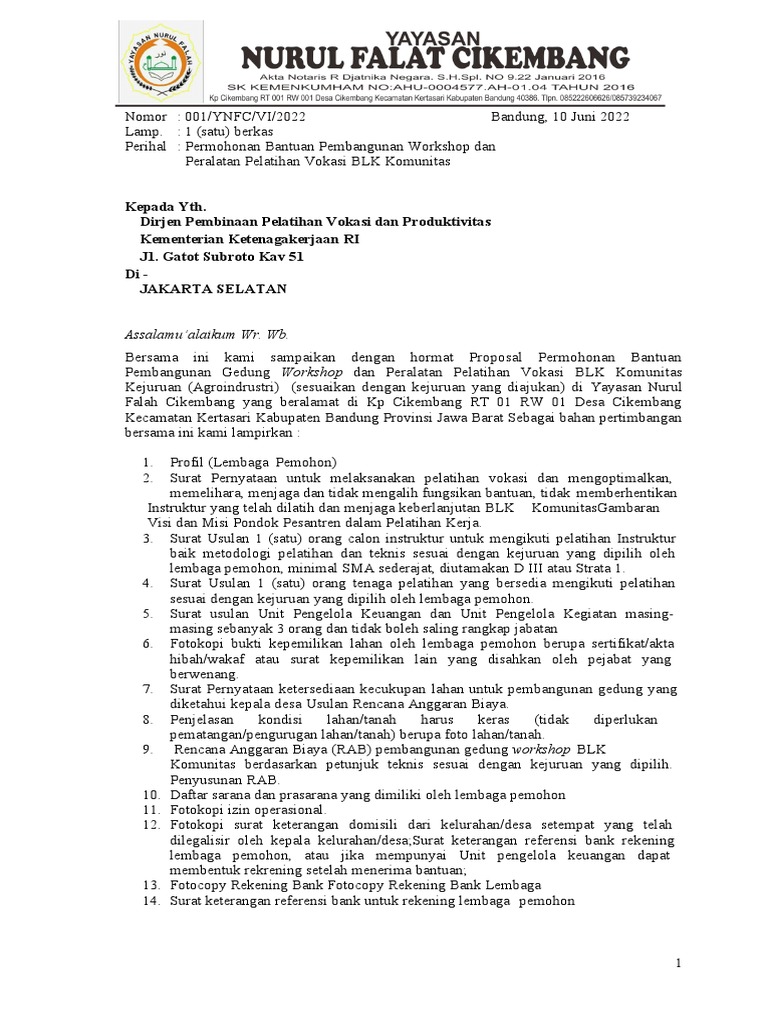 Proposal BLK 1 | PDF