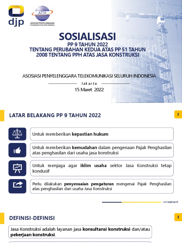 ATSI Sosialisasi PPH Jasa Konstruksi | PDF | Bisnis | Pengelolaan Keuangan & Uang