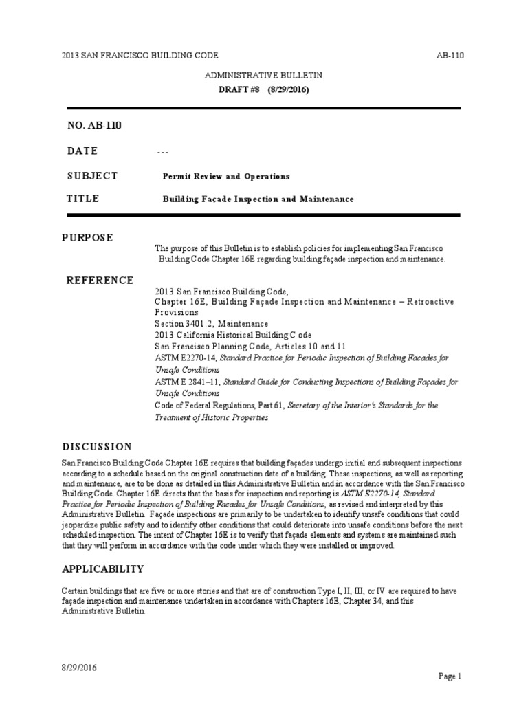 San Francisco Building Façade Inspection Guide | PDF | Building Code ...