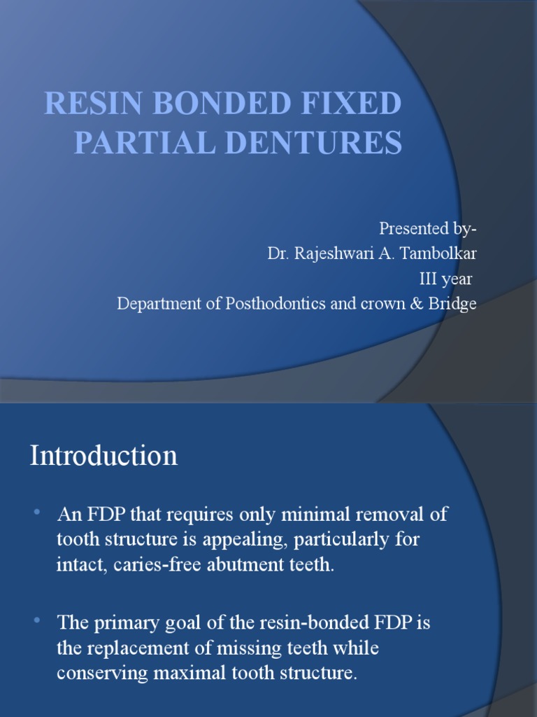13 Resin Bonded FPD | PDF | Dentures | Dentistry Branches
