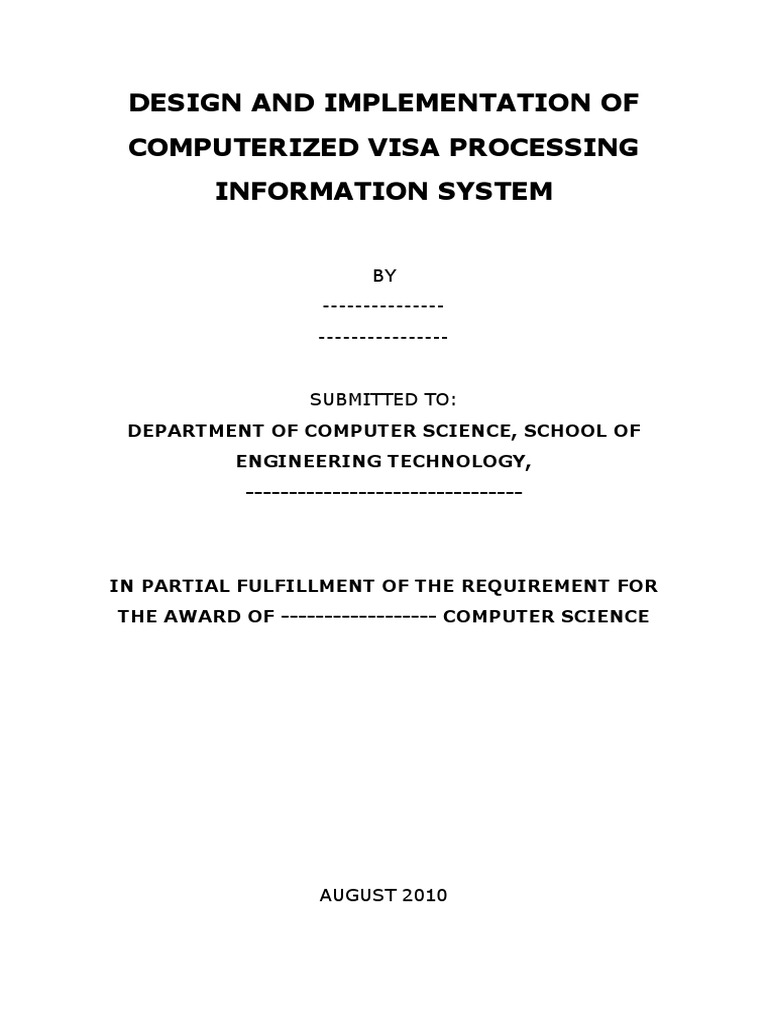 Design and Implementation of A Computerized Visa Processing Information System | PDF | Dynamic ...