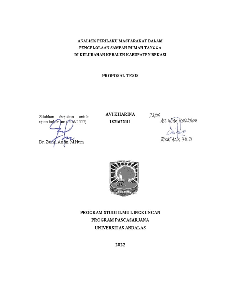 Proposal Tesis Acc | PDF | Seni | Sains & Matematika