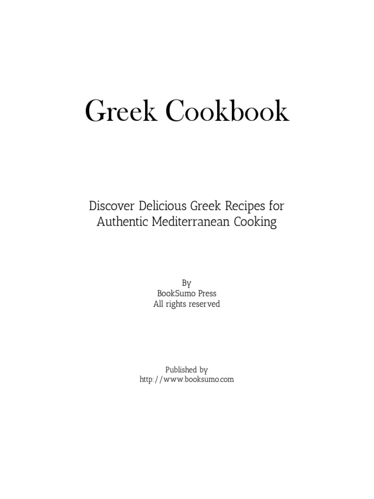 Authentic Greek Recipes Cookbook | PDF | Pasta | Mediterranean Cuisine