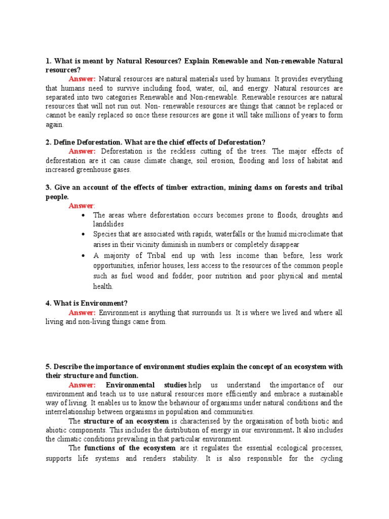 Unit Test in Environmental Science Answer Sheet | PDF | Ecosystem ...