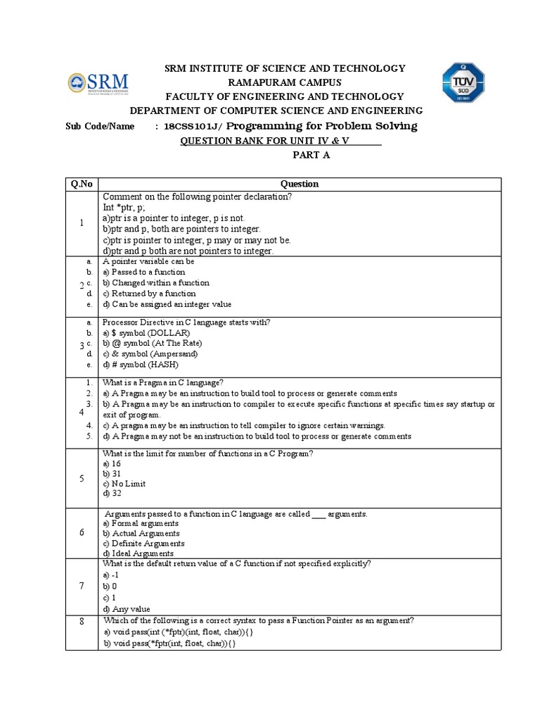 Unit 5 Programing Pdf Pointer Computer Programming C Programming Language 