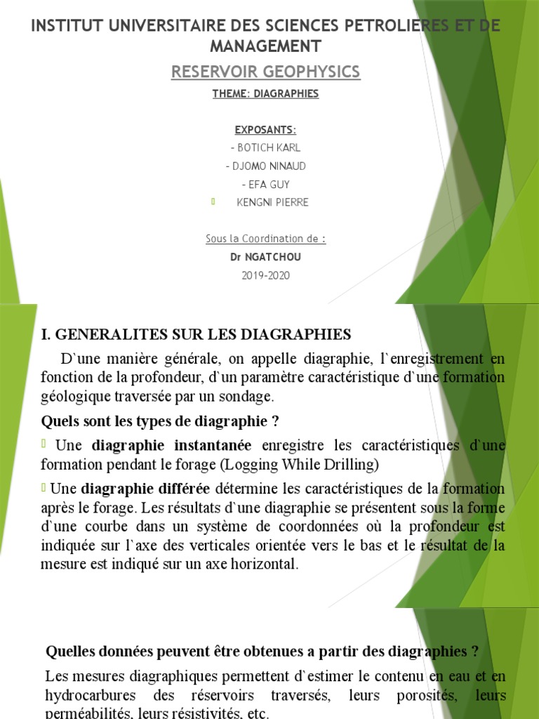 Diagraphies : Types, Mesures et Interprétations | PDF | Porosité | Forage