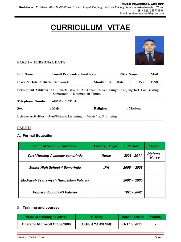 CV Ismail Prahendra Update 24 Apr 2022 | PDF | Medicine | Public Services