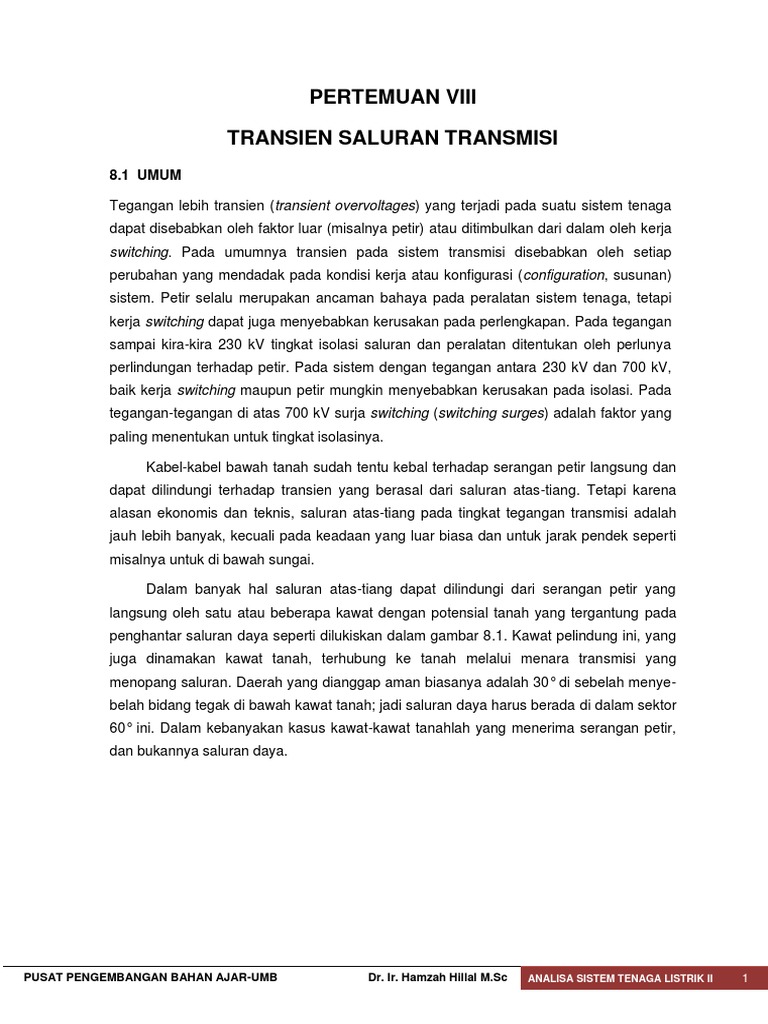 Transien Saluran Transmisi | PDF | Sains & Matematika