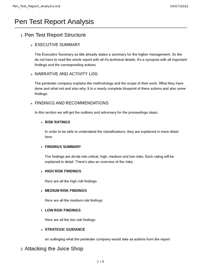 Pen Test Report: Risks & Fixes | PDF | Penetration Test | Computing