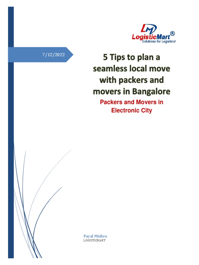 5 Tips To Plan A Seamless Local Move With Packers And Movers In