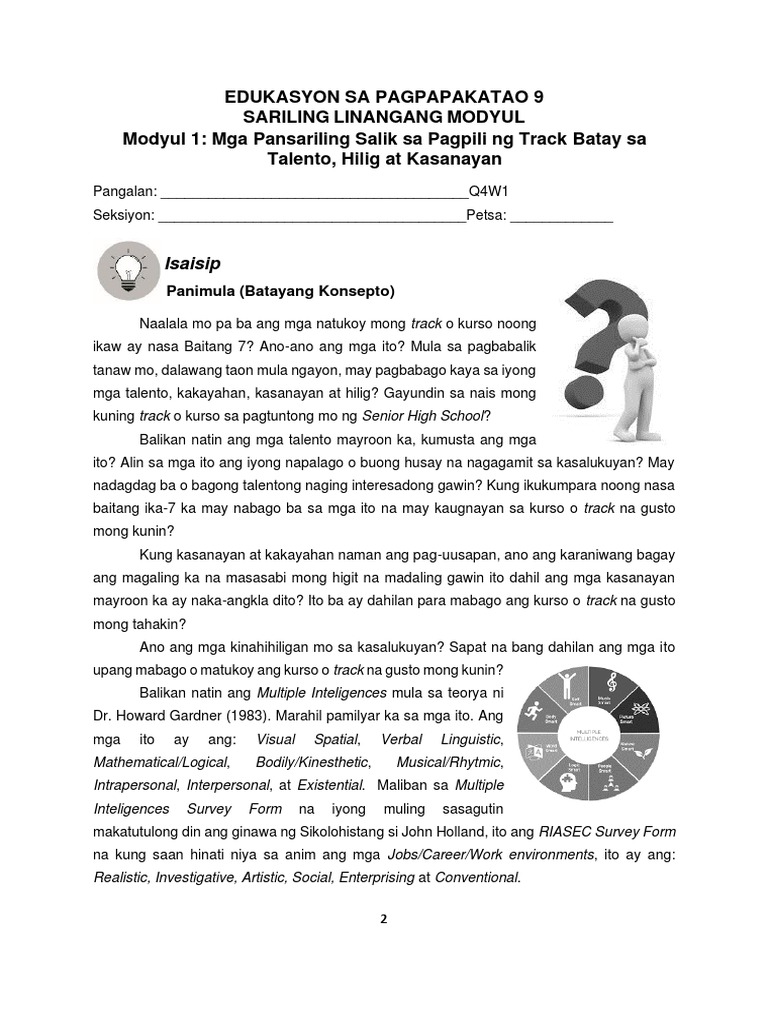 EsP-9-Q4-Modules-Week-1-8 - Copy - 1 | PDF