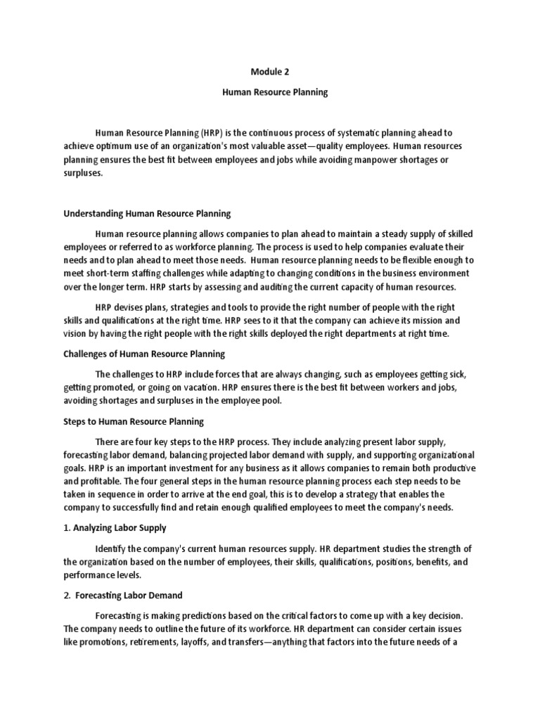 Module 2 Human Resource Planning | PDF | Human Resource Management ...