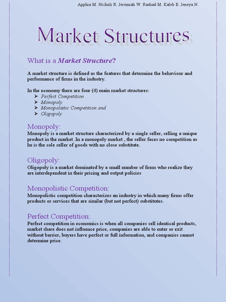 Market Structures - Economics | PDF | Monopoly | Perfect Competition
