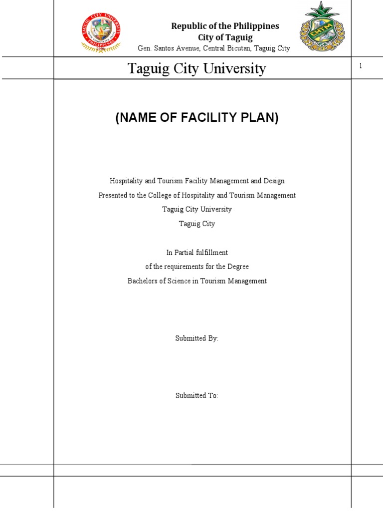 Taguig City University: (Name of Facility Plan) | PDF | Business