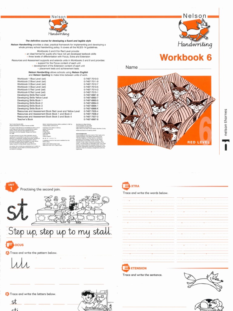 Nelson Handwriting Workbook 6 | PDF