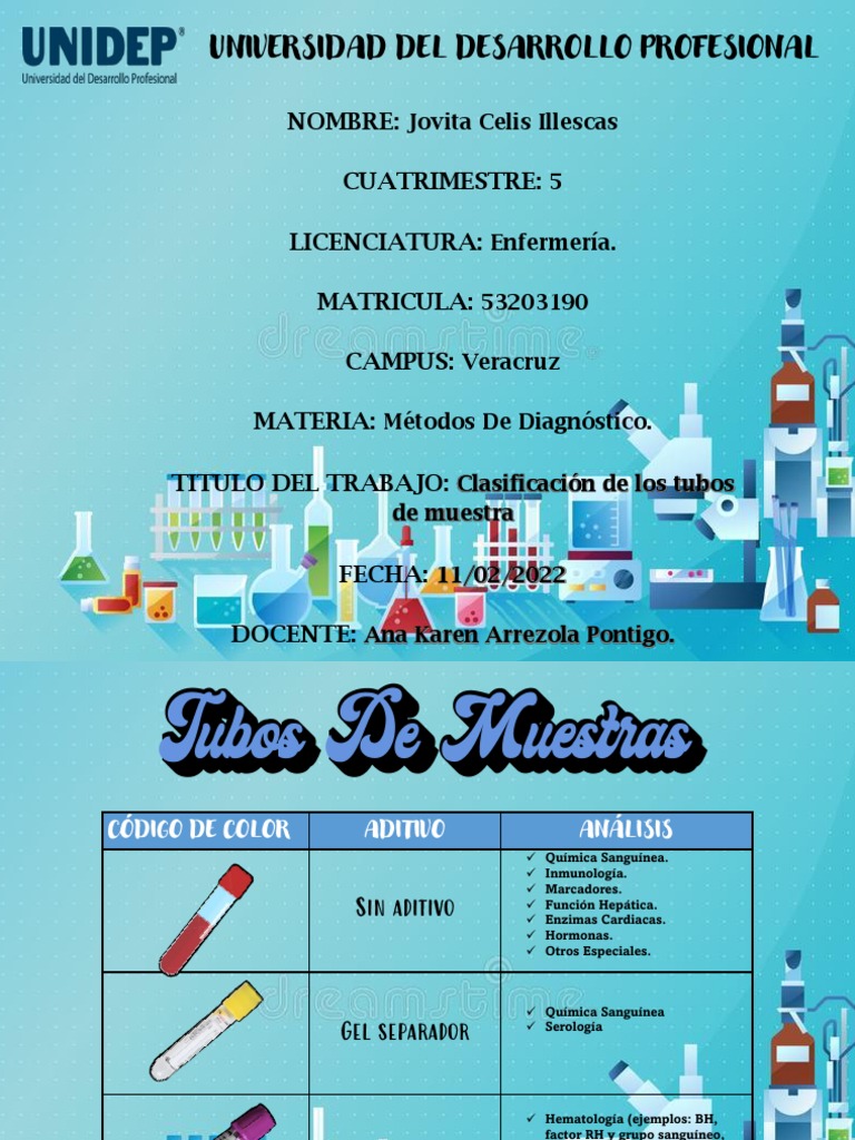 Clasificacion de Tubos de Muestra | PDF