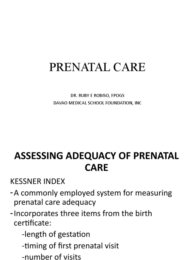Prenatal Care: Dr. Ruby E Robiso, Fpogs Davao Medical School Foundation, Inc | PDF | Pregnancy ...