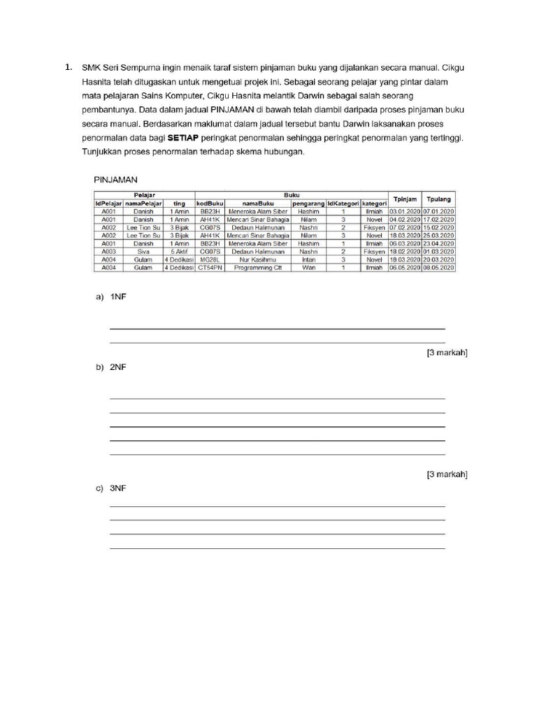Latihan Penormalan T4 | PDF