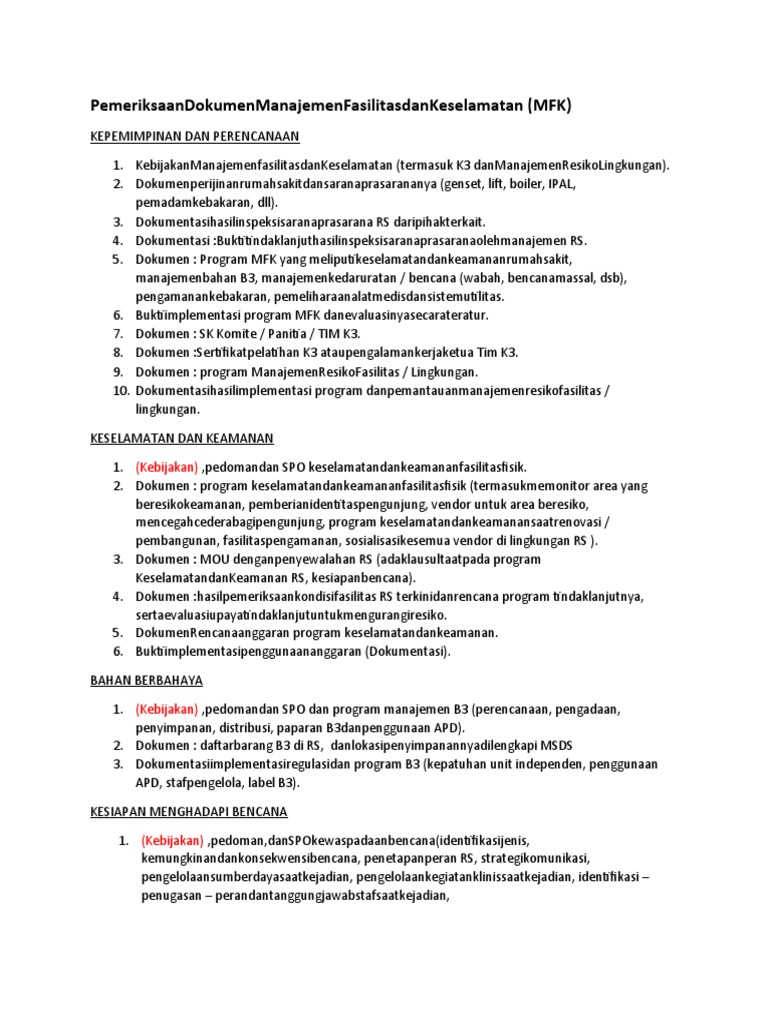 Pemeriksaan Dokumen MFK | PDF | Pengembangan Diri | Sains & Matematika