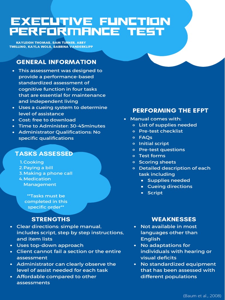 efpt handout | PDF | Validity (Statistics) | Executive Functions