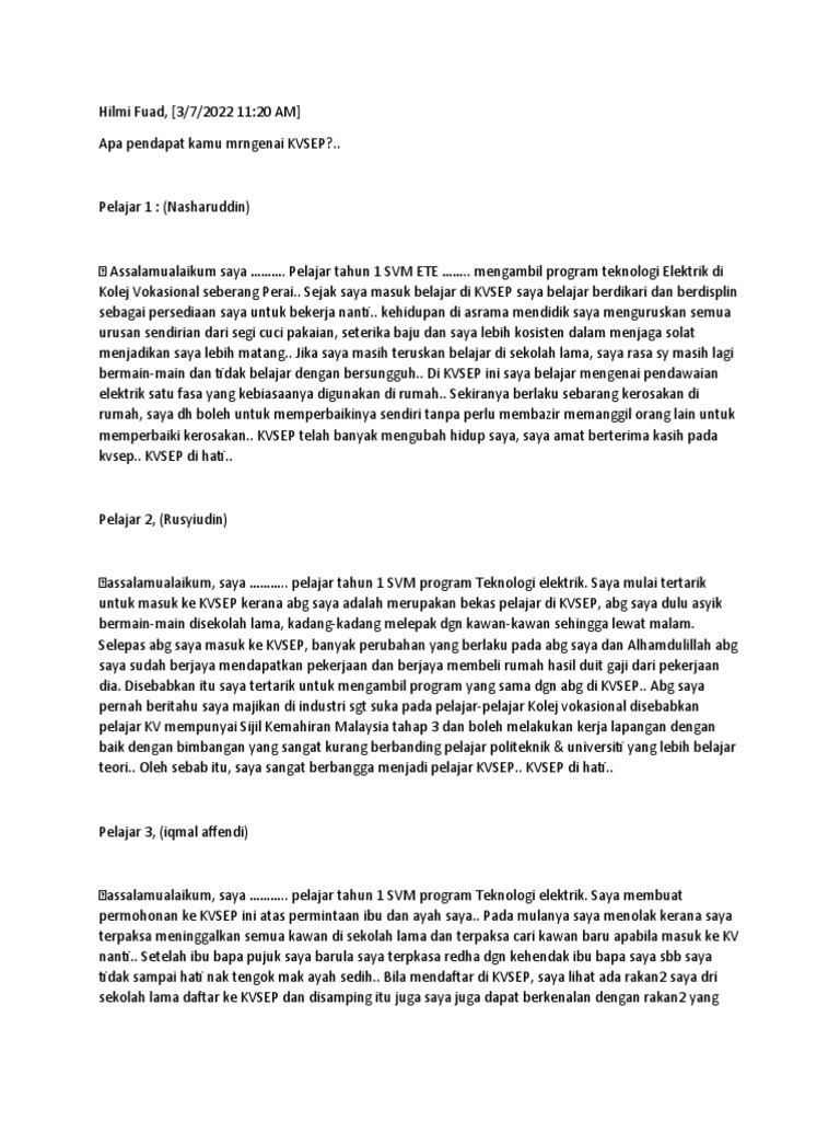 Pengalaman Berharga di KVSEP | PDF