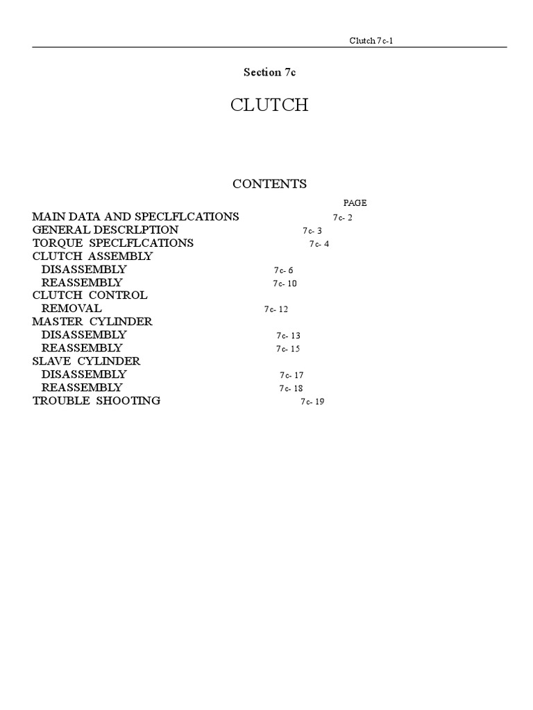 Clutch Assembly and Troubleshooting Guide | PDF