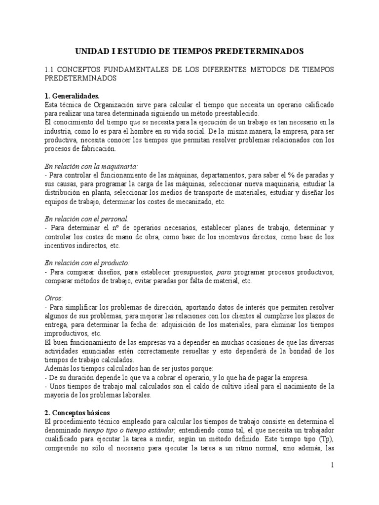Estudio De Tiempos Predeterminados Pdf Robot Robótica