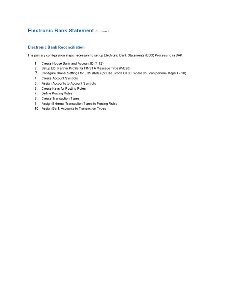 EBS Configuration Steps in SAP | PDF