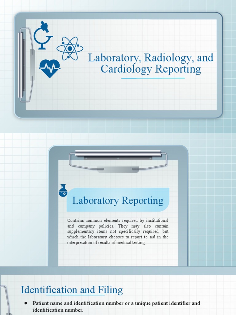 Lab Report, Radiology Report and Cardiology Report | PDF | Radiology ...