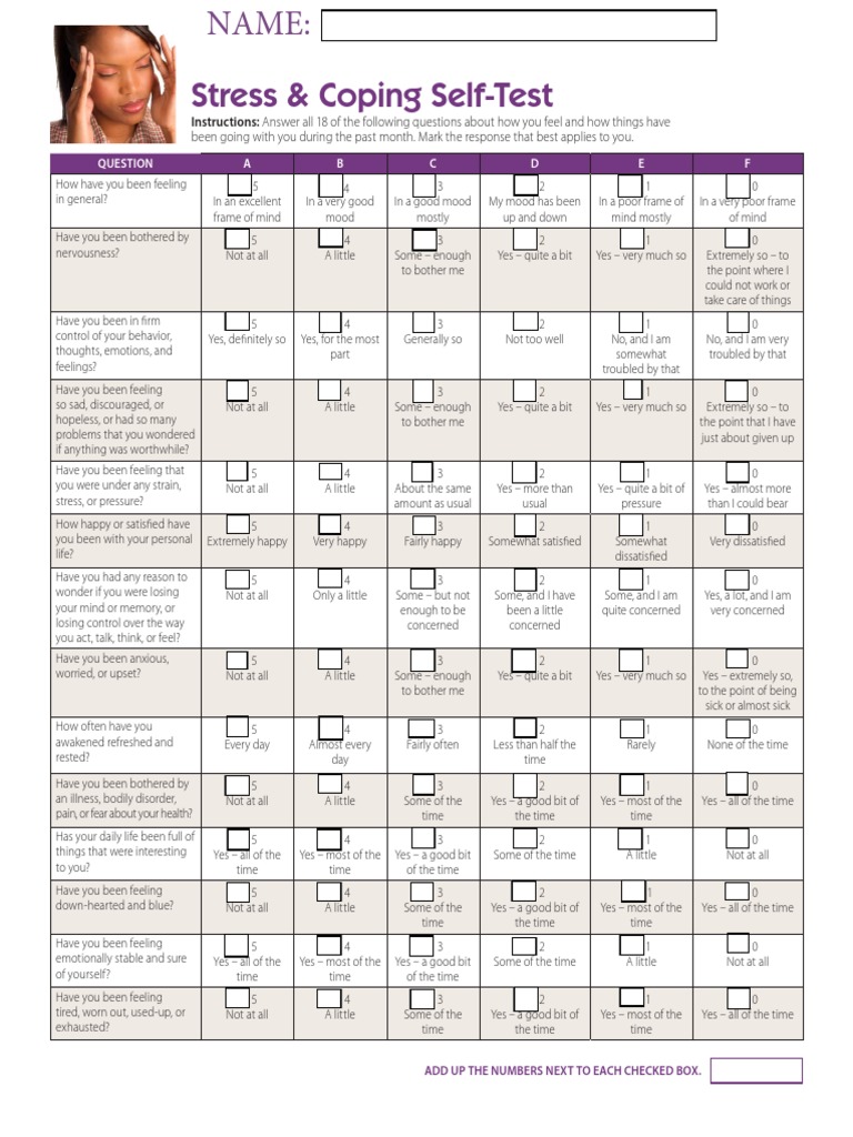 Stress and Coping Self-Test Guide | PDF | Cognition | Stress (Biology)
