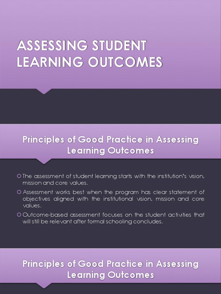 Assessing Student Learning Outcomes | PDF | Educational Assessment ...
