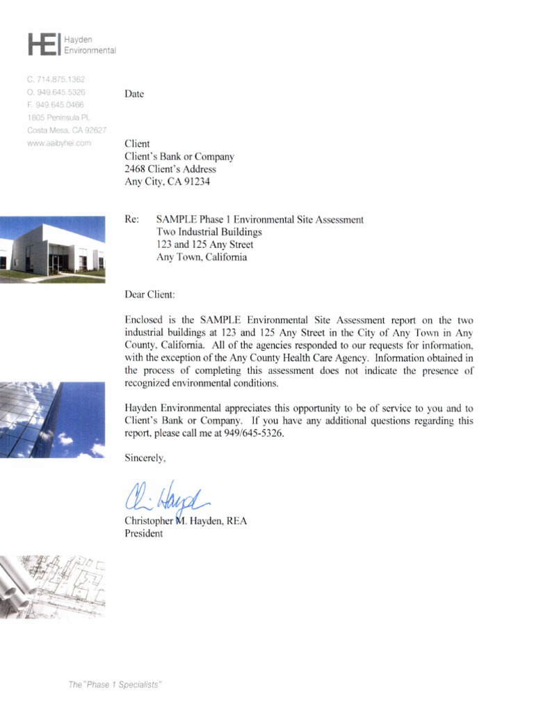 Sample Full Phase1 ESA Report | PDF