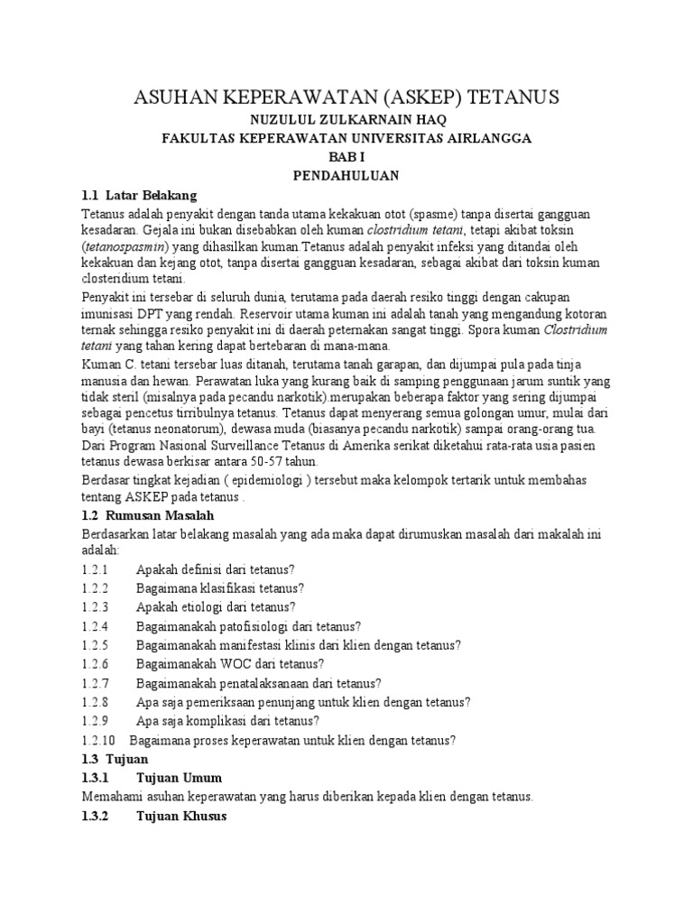Tugas Askep-Tetanus | PDF