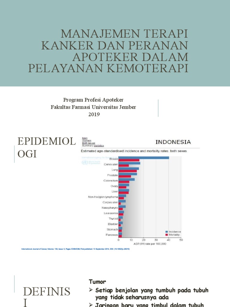 Manajemen Terapi Kanker dan Peran Apoteker | PDF