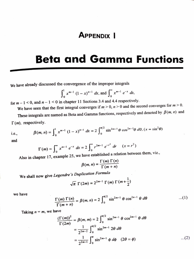 Beta & Gamma Functions | PDF | Trigonometric Functions | Area