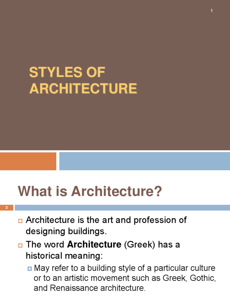 Styles of Architecture | PDF