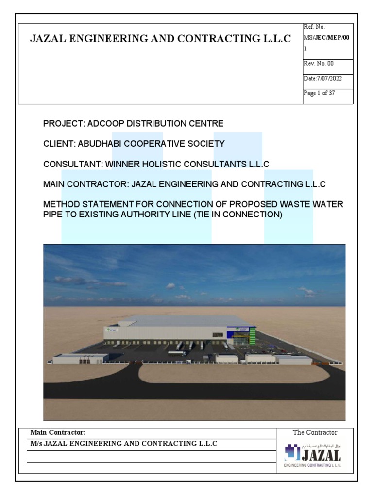 9) Method Statement For Connection of Proposed Conminedv Waste Water ...