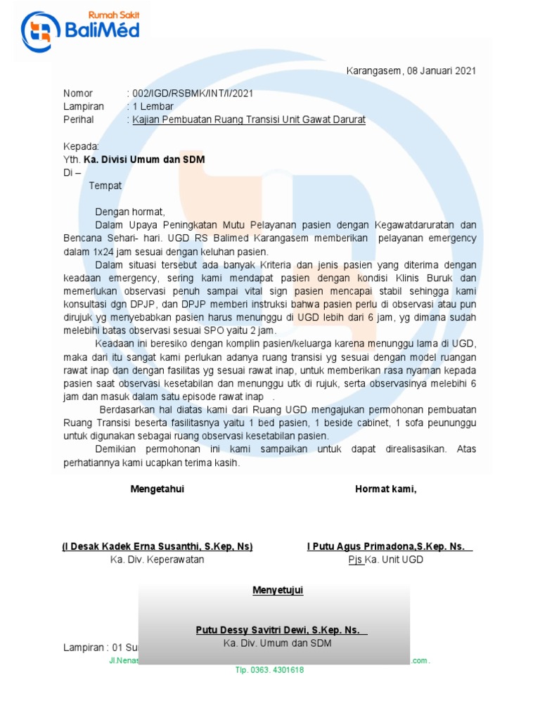 Pembuatan Ruang Transisi UGD RS Balimed | PDF