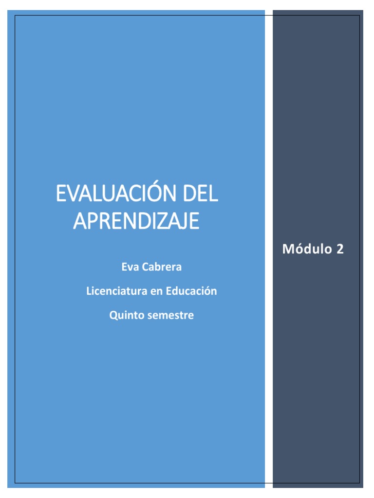 Evaluación Del Aprendizaje | PDF | Evaluación | Aprendizaje