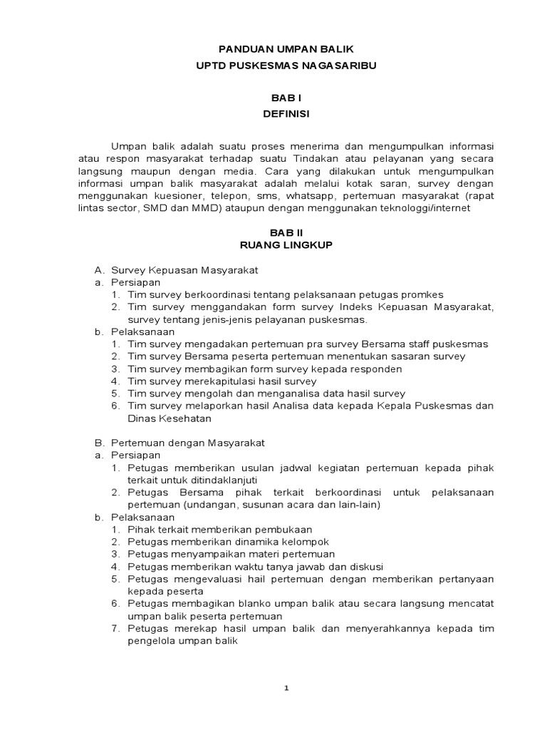 Panduan Umpan Balik | PDF