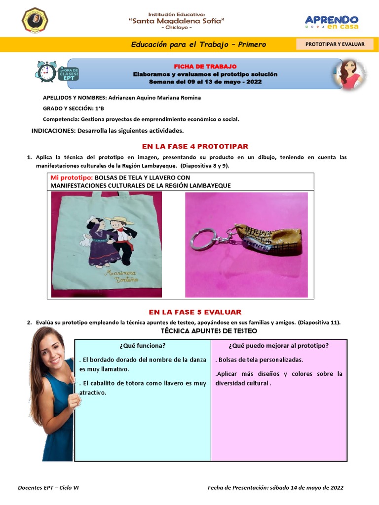 Ficha de Trabajo - Prototipar y Evaluar | PDF | Cognición