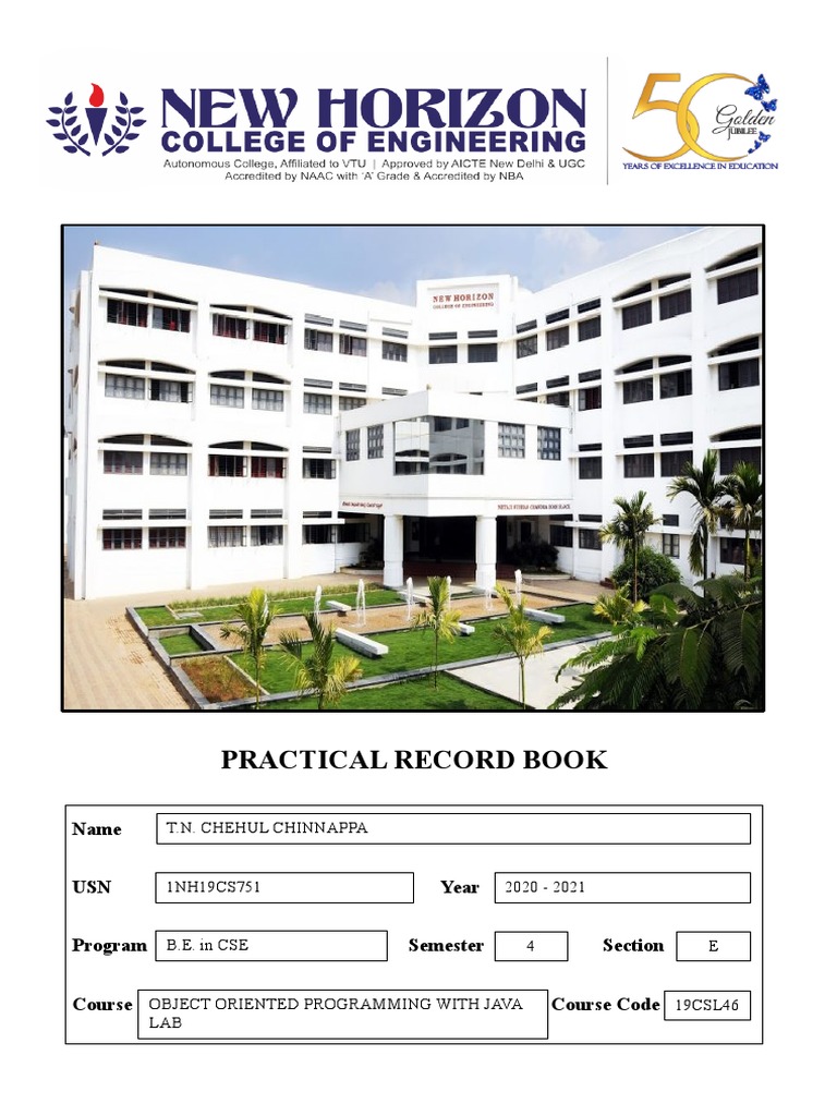 Practical Record Book: T.N. Chehul Chinnappa | PDF | Method (Computer ...