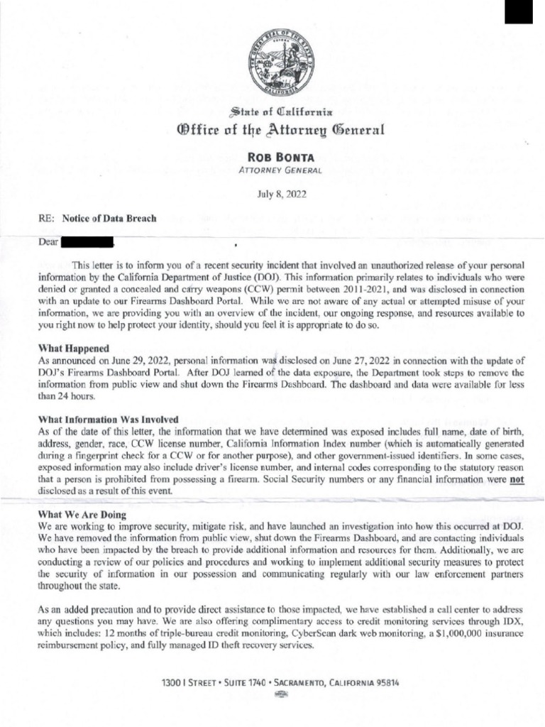 Data Breach Letter | PDF
