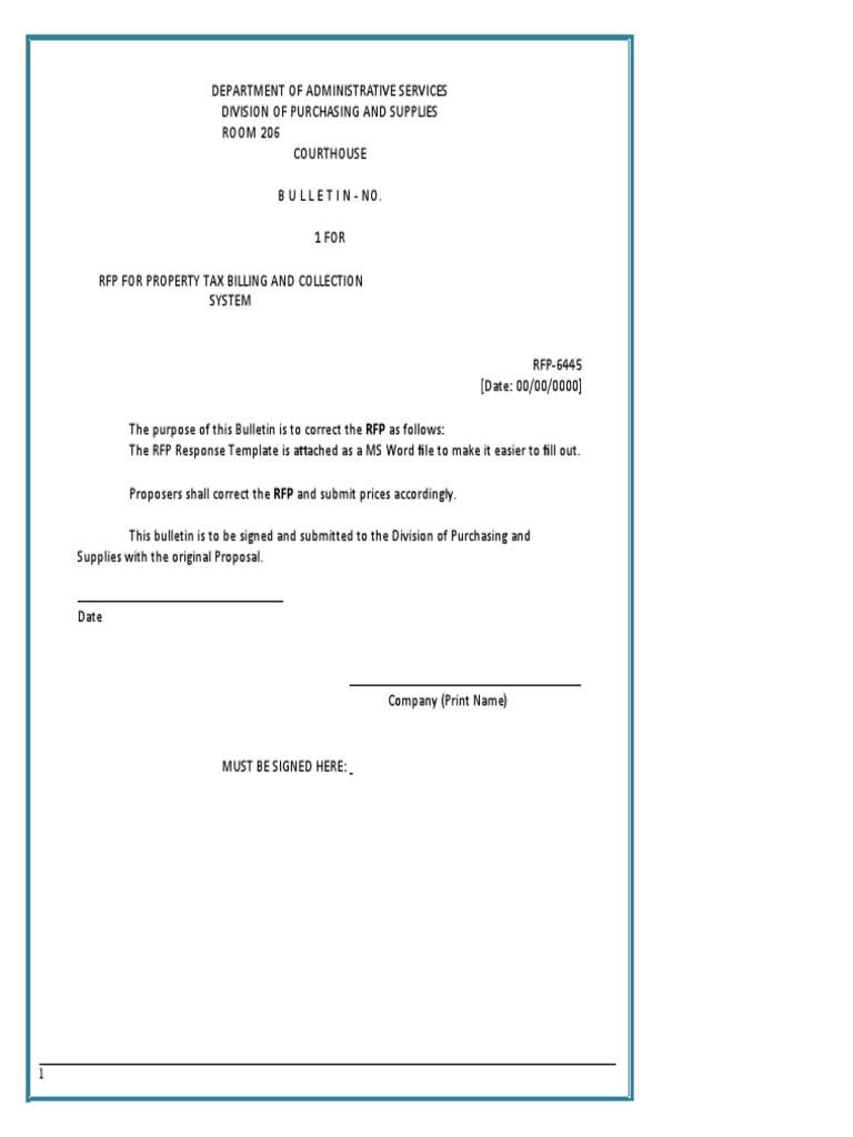 RFP Response Template For Word | PDF | Databases | Tax Refund