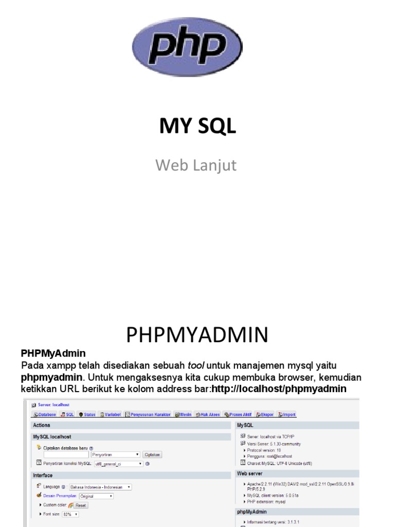 Membuat database dan tabel dengan PHPMyAdmin | PDF
